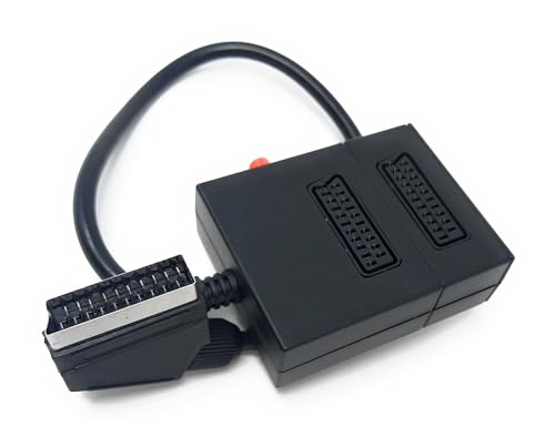 DRUT 2 WAY Switchable SCART Adapter 1 Input 2 Output Selector Switch TV ...