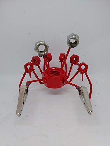 Amazon.com: Red Crab Metal Sculpture, Miniature Metal Crab : Handmade ...