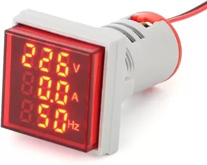 RED AC 60-500V 0-100A 20-75Hz LED Digital AC Voltmeter Ammeter Signal ...