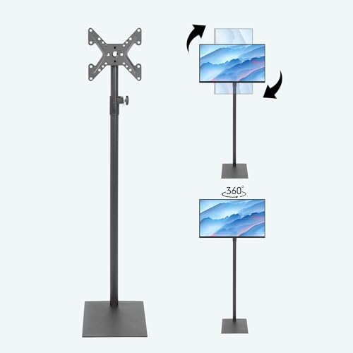 Amazon.com: Premium Gas Spring Single Monitor Floor Stand - Adjustable ...