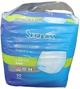 Sureness Absorbent Pants Pack of 10 (Large) : Amazon.co.uk: Health ...