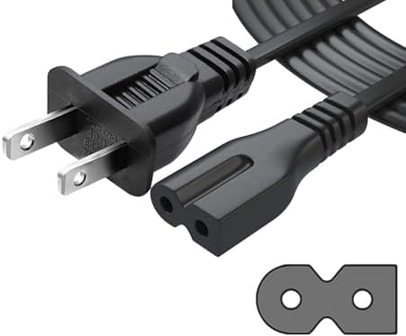 Amazon.com: Goffeu AC Power Cable Cord - 10Ft, 2 Prong, Compatible with ...