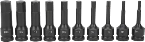 AASONS Chrome Molybdenum Steel Hex Bit Sockets, 10Pcs 1/2 Inch Drive ...