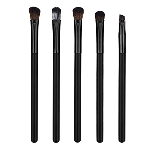 JessLab Eye Brushes Set, 5 Pieces Synthetic Bristles Wooden Handle ...