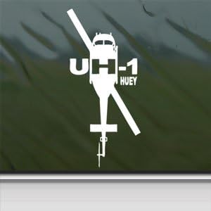 UH 1 Huey Iroquois Helicopter White Sticker Laptop Vinyl White Decal ...