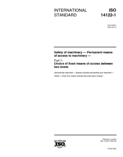 Amazon.com: ISO 14122-1:2001, Safety of machinery - Permanent means of ...
