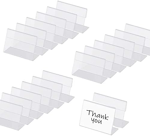 20-Pack Mini L-Shaped Acrylic Display Stands | Business Card & Name Tag ...