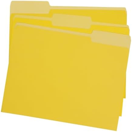 Amazon.com : Two-Tone File Folders,Yellow 1/3 Cut Tabs File Folder,36 ...