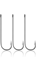 Amazon.com : Dr.Fish 100 Pack Aberdeen Hooks Red Freshwater Fishing ...