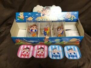 Amazon.co.jp: Fujiya Peko-chan Poko-chan glass set 1 piece missing Showa retro character at the ...