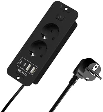 Tischplatte Versenkte Steckdose mit 2 USB und 2 Type-C, 2 Fach ...