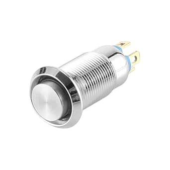 Small metal button switch with high head and two legs, 8mm self-locking ...
