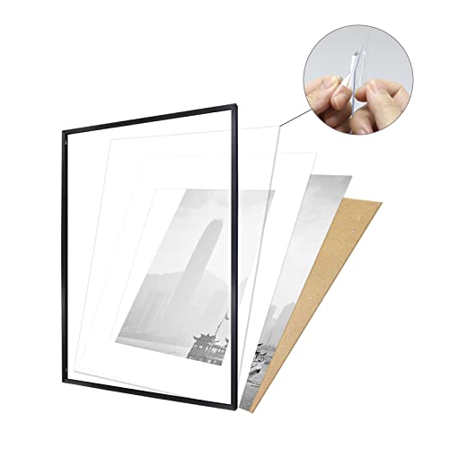 SILD A2 Poster Frame – Aluminium Black Picture Frame A2 with Mount for ...