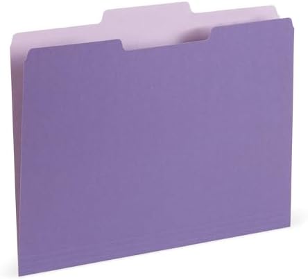 Amazon.com : Blue Summit File Folders, Letter Size, 1/3 Tab, Purple Two ...
