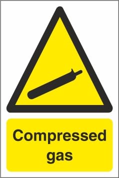 compressed gas safety sign sticker, Waterproof sticker : Amazon.in ...