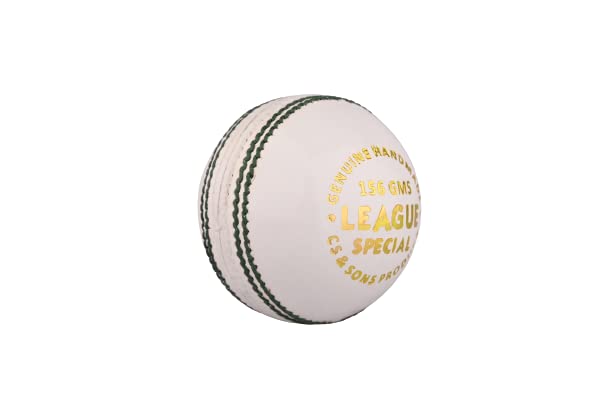 Cs & Sons League Special (White) Cricket Leather Ball : Amazon.in ...