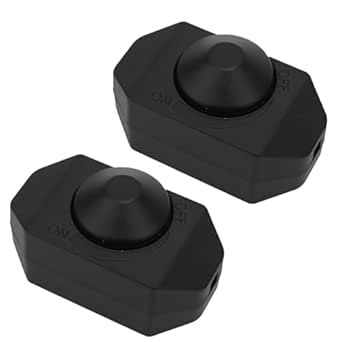 2pcs Rotary Dimmer Switch for Lamps, Black Inline Dimmer Light Switch ...
