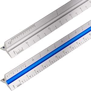 Amazon.com: 100PCS Aluminum Triangular Metric Architect Scale Ruler ...