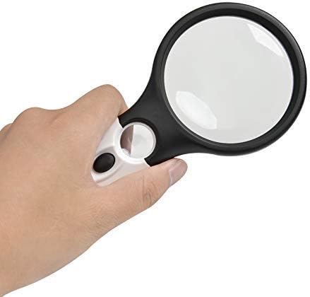 Magnifying Glass with Light, 3LED Illuminated Lightweight Handheld ...