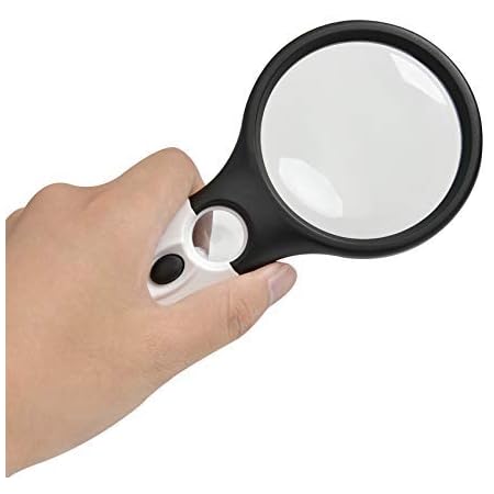 Magnifying Glass with Light, 3LED Illuminated Lightweight Handheld ...