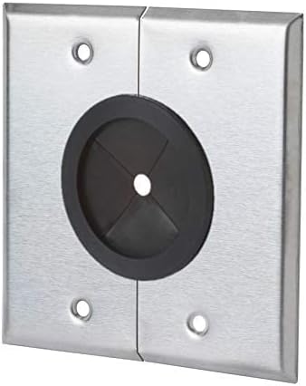 Stainless Steel Universal Grommet Wall Plate - 2 Gang - Split ...