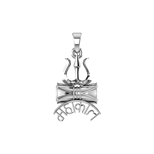 Buy PrabhuBhakti 925 Sterling Silver Shiva Trishul Damru Pendant for ...