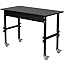 TANGZON Height Adjustable Workbench, Heavy Duty Metal Frame Wide Top ...
