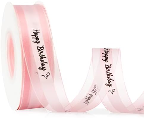 Amazon.com: Happy Birthday Ribbon for Gift Wrapping, 1 Inch 25 Yards ...