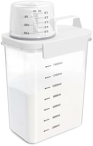 Washing Powder Storage Container, 1800ml Capacity Laundry Room ...