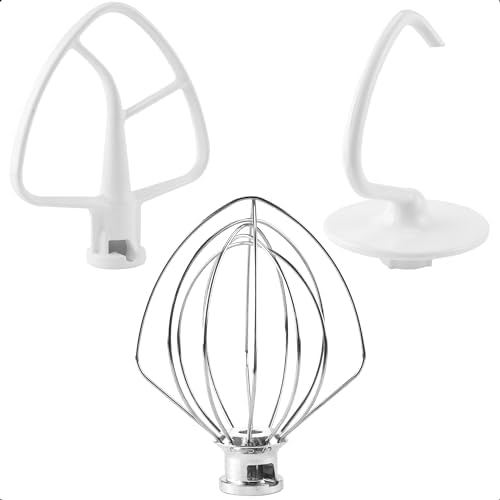 Amazon.com: IAGREEA Stainless Steel 3 Piece Kit - Dough Hook, Flat ...