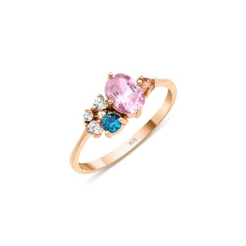 Amazon.com: Sterling Silver Ring, 3 Selectable Birthstone Ring ...