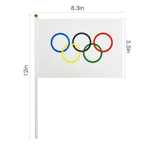 Snapklik.com : Olympic Flag Small Mini Olympic Rings Hand Held Flags On ...