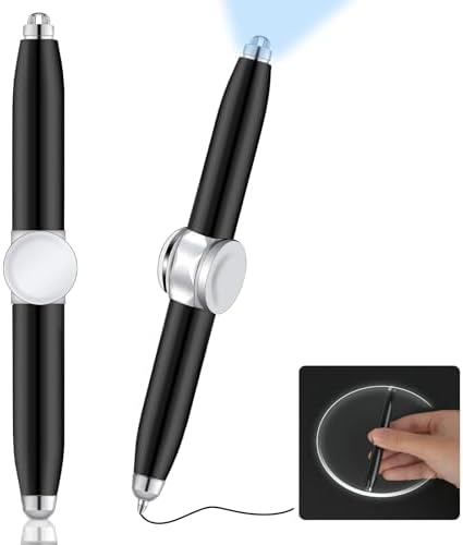 AUAUY 2 PCS Fidget Pen with LED Light, Multi-functional Spinning Pen ...
