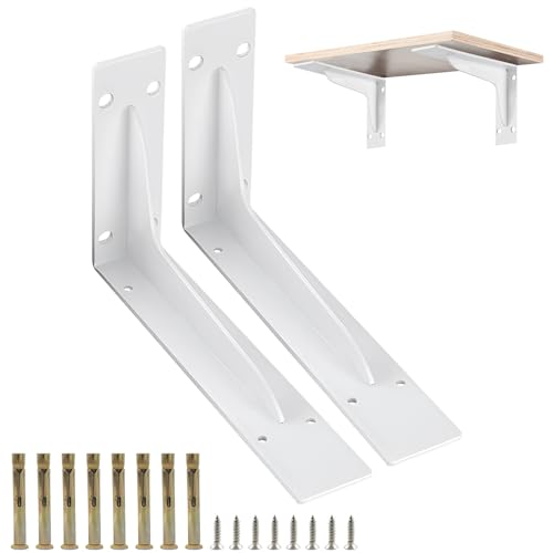 DOMI PRO Shelf Brackets 2Pcs, 350mm Heavy Duty Wall Brackets Industrial ...