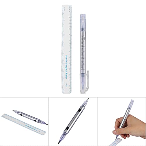 4 Types Tattoo Piercing Skin Markers, Permanent Makeup Pen With Ruler ...