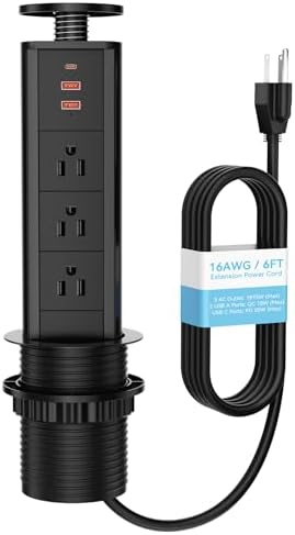 Amazon.com: Pop Up Outlet with USB C and 2 USB A Fast Charging Port, 3 ...