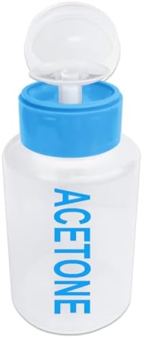 Amazon.com: Beauticom 6 Oz Blue Push Down Acetone Labeled Empty Bottle ...