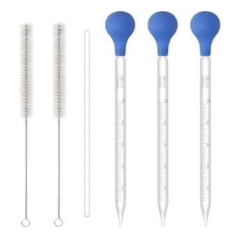 3Pcs Glass Pipettes Droppers, 10ml Graduated Droppers with Rubber Cap ...