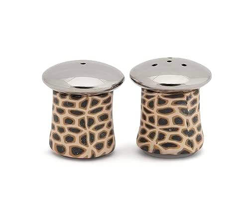 Amazon.com: Salt and pepper set, silver-plated, organic African pattern ...