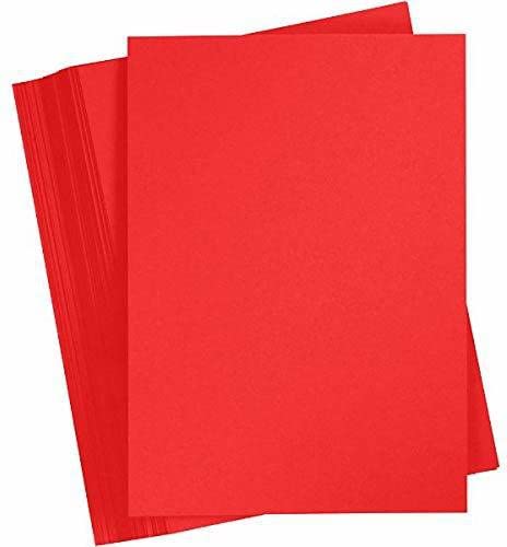 LRS Red Pastel Sheet - A4 Size - 250 GSM Thick - Pure Red - Pack of 100 ...