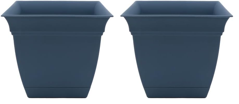 The HC Companies 6 Inch Eclipse Square Planter with Saucer - Indoor ...