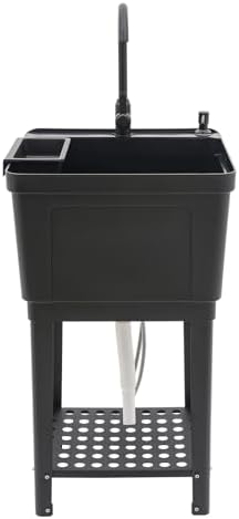 Freestanding Utility Sink,19" W x 12" D x 33" H Plastic Laundry Tub ...