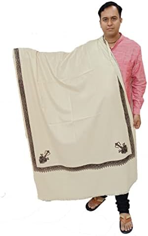 Buy Sprha Kashmiri traditional dushala printed wool fabric warm Men's ...