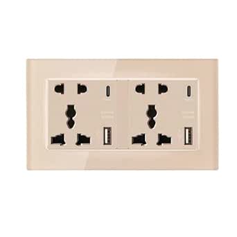 Universal Intelligent Quick Charge USB Wall Dual Socket 18W Type-C Plug ...