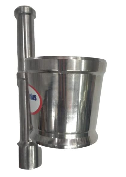 Buy Stainless Steel - Mortar with Pestle, Silver, Size - 3 Online at ...