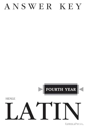 Henle Latin First Year Answer Key: Henle, Robert J.: 9780829412055 ...