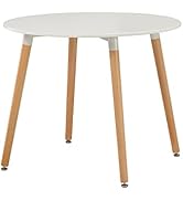 HomJoy Dining Table and 4 Chairs Set, Modern Design PU Seat Lounge ...