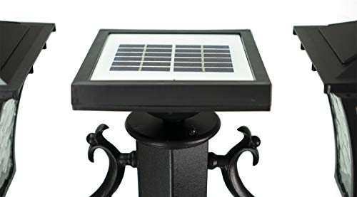 Snapklik.com : Solar Lamp Post Light, 7 Ft. Outdoor Two Head Solar Post ...