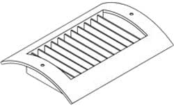 Shoemaker RS34 14" X 4" White Spiral Pipe Diffuser Radius Double Defle ...