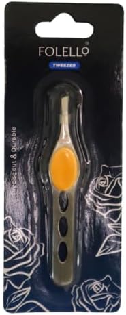 FOLELLO Square Tip Tweezer/Plucker with Rubber Grip, Suitable for ...